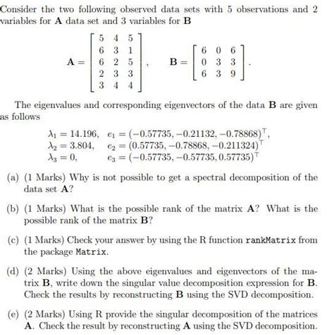 Solved Consider The Two Following Observed Data Sets With Chegg
