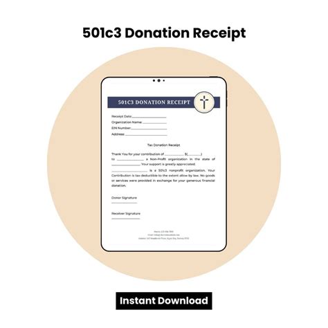 501c3 Donation Receipt Template Printable Pdf And Word