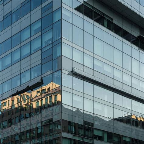 Modern Glass Facade Of A High Rise Building With Rectangular Windows