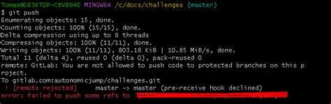error al hacer git push gitlab rama protegida stack overflow en español