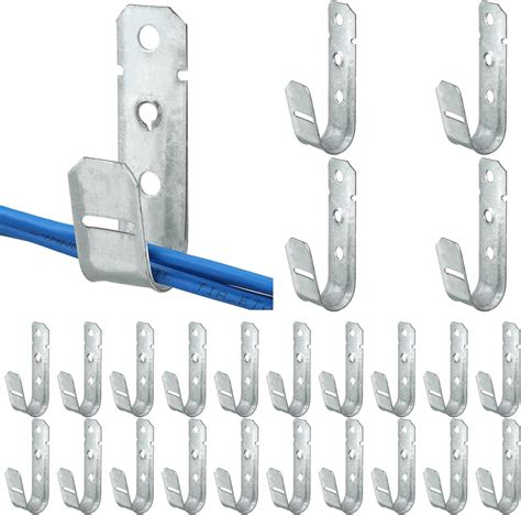 Gisafai 25 Pcs Cable Support J Hook Garage Hooks For