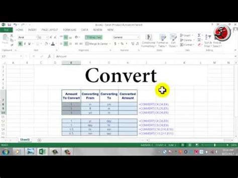 How To Use Convert Formula In EXcel Part 1 YouTube