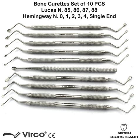 10 Pièces Lucas Curettes Hemingway Bone Dentaire Chirurgical Kyste
