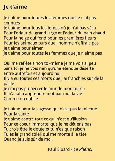 Je Taime Paul Eluard Pdf Je Taime Eluard Texte Gxrajm