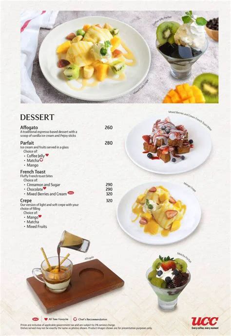 Ucc Menu Philippines 2026 — Philippine Menus