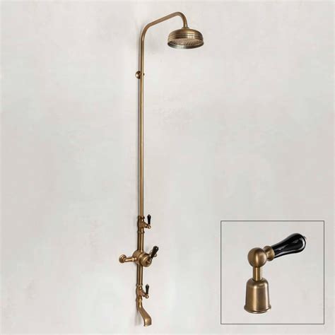 Exposed Shower Set And Bath Filler Black Porcelain Lever Witt And Berg