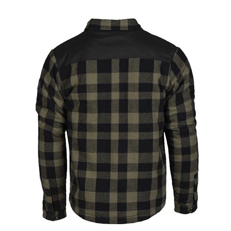 Mil Tec Premium Lumberjacket Rutig Svart Olivgrön Herrjacka