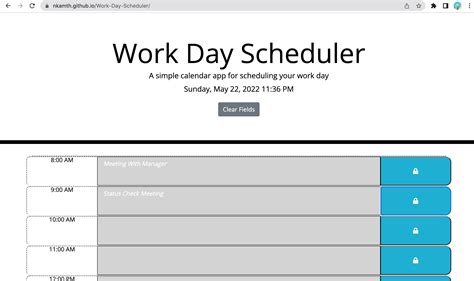 GitHub Nkamth Work Day Scheduler