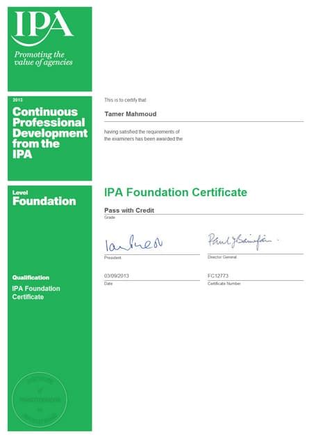 Ipa Certification Pdf