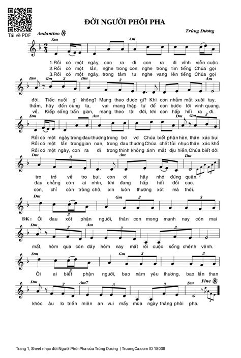 Sheet đời Người Phôi Pha Pdf Lời And Hợp âm Nốt Nhạc