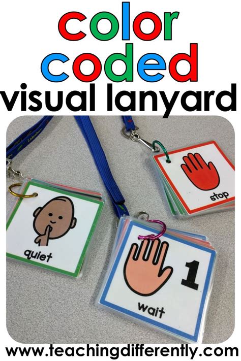 color coded visual cue cards cue cards special education visual