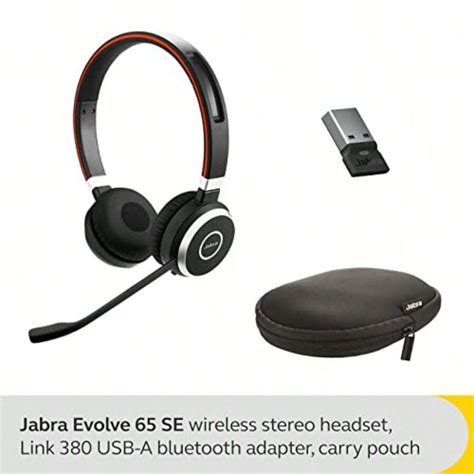 Jabra Evolve Se Wireless Stereo Headphones Bluetooth Noise Canceling Microphone Long Battery