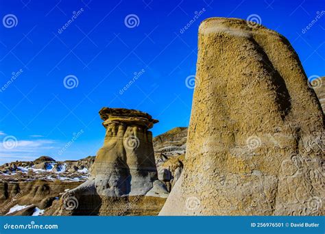 The Hoodoos Of Drumheller During A Sunny Frosty Winter Day Drumheller