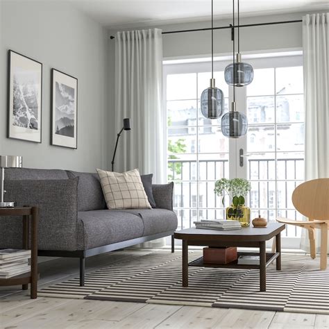 Listerby Coffee Table Dark Brown Beech Veneer 140x60 Cm Ikea Uk