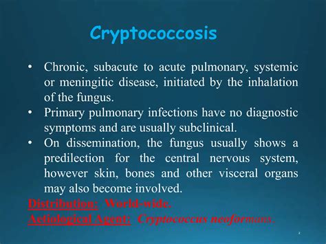 Cryptococcus Neoformans For Bmit Classpptx Medical Health