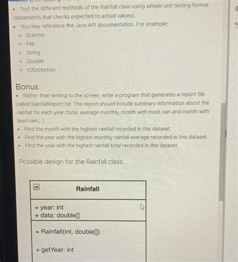 Solved A Rainfall Class Write A Rainfall Class That Stores