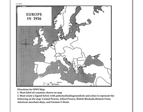 Siler Ww1 Map Quiz — Printable Worksheet