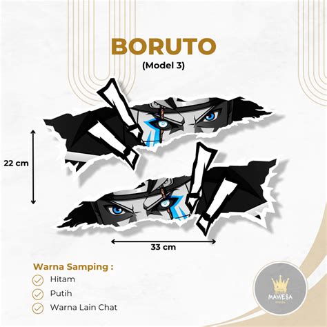 Jual Stiker Motormobil Isi 2 Kiri Kanan Mata Anime Boruto Model 3 Shopee Indonesia