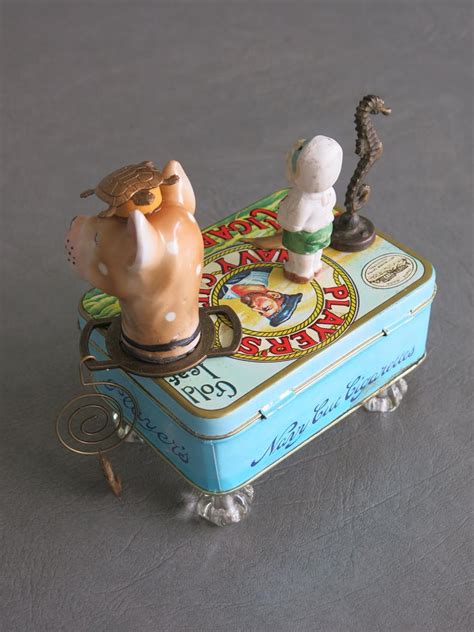 One Of A Kind Sea Themed Assemblage Dog Skipper Porcelain Dog Head