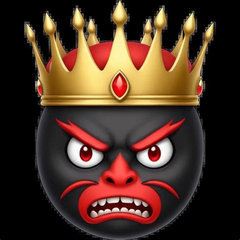 The Black Crown Has A Red Angry Face With The Devils Tail Emoji Ai