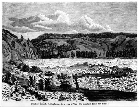3 May 1872 Flood Flooded Valley Near Plasy Reprint From Magazine