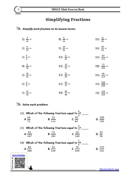 Shsat Math Exercise Book A Comprehensive Workbook Shsat Math Practice Tests Effortless Math