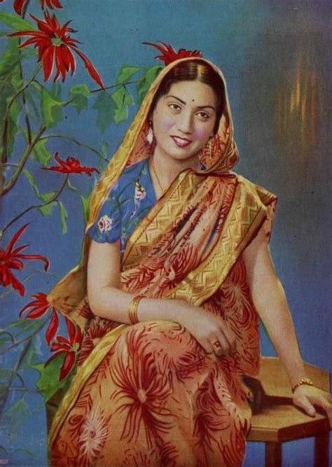 Vintage Indian Clothing Retro Saree Indian Women Painting Vintage