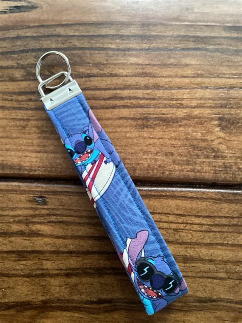 Lilo And Stitch Surf Stitch Wristlet Key Fob Keychain Key Ring Disney