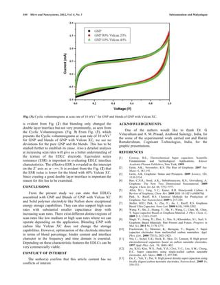 Double Layer Energy Storage In Graphene A Study Pdf