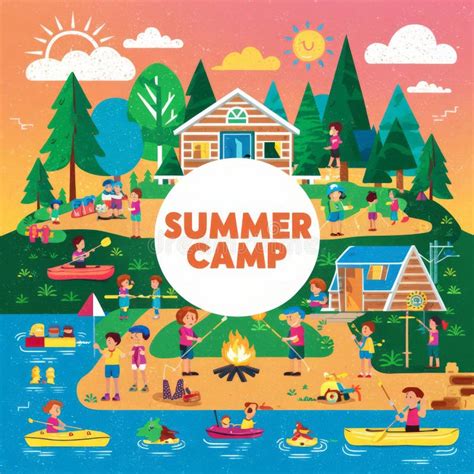 Summer Splash Make A Wave At Camp Stock Illustration Illustration Of