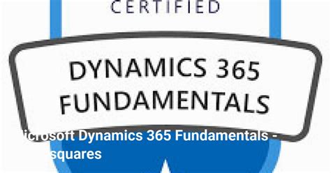 Microsoft Dynamics 365 Fundamentals Cloudsquares