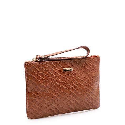 Bolsa Pequena Maxi Python Marrom