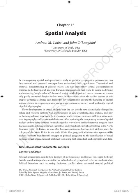 Pdf Spatial Analysis Chapter 15
