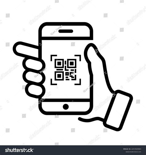 Qr Code Scanning Icon Smartphone Hand Stock Vector Royalty Free