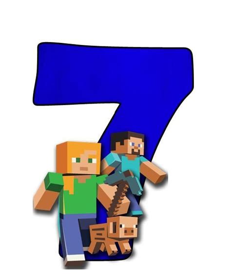 Šablona Papírový číslo Minecraft 7