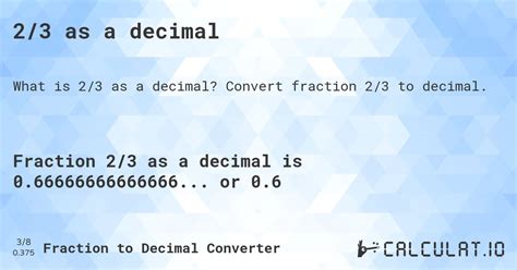 2 3 As A Decimal Calculatio