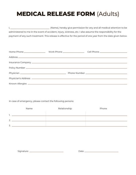 Medical Forms 10 Free Pdf Printables Printablee