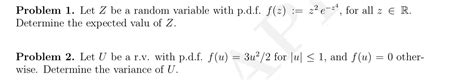 solved problem 1 let z be a random variable with p d f