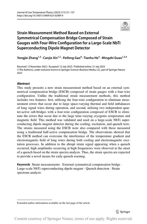 Strain Measurement Method Based On External Symmetrical Compensation Bridge Composed Of Strain