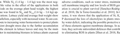 Effects Of Different Silicon Fertilisation And Irrigation Levels On