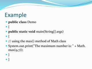 Methods In Java Pptx Programming Languages Computing