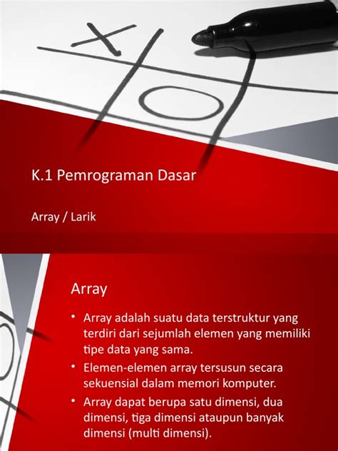Materi Pemrograman Dasar 6 Array Pdf Metode And Bahan Ajar Sains