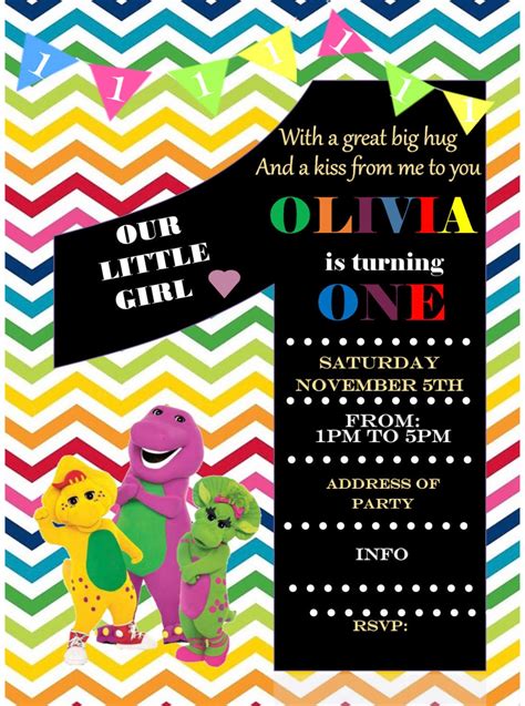 Barney Invitation Template Invitations Online Page 2 Free