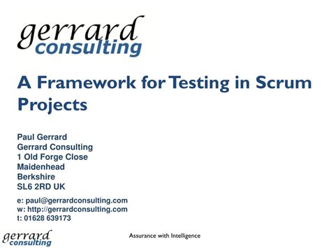 PPT A Framework For Testing In Scrum Projects PowerPoint Presentation ID