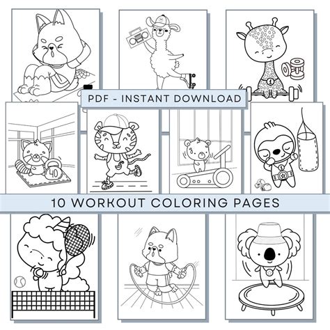 Workout Coloring Pages Exercise Coloring Pages Gym Coloring Pages