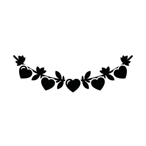 A Black And White Illustration Of A Heart Shaped Wreath 75785733 Vector