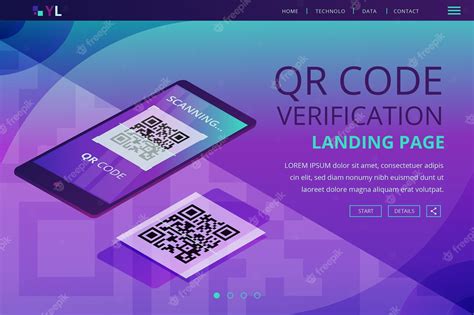 premium vector qr code verification landing page template