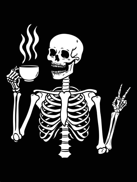 Skeleton Drinking Coffee Skeleton Coffee In Hand 49131848 Vector Art At Vecteezy