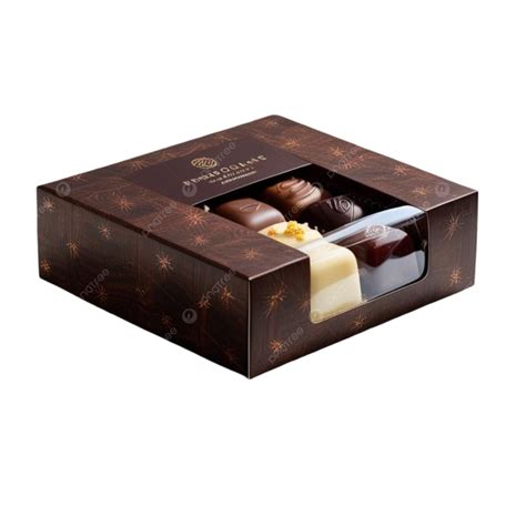 Uma Caixa De Chocolate Lindamente Embalada Com Uma Variedade De Chocolates Escuros E Brancos Com