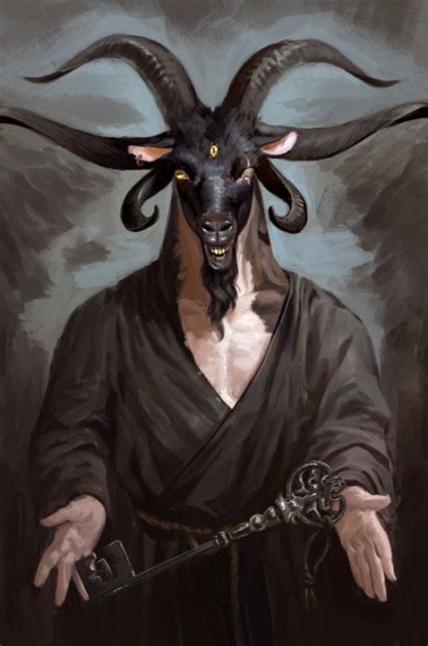Dark Gothic Occult Art Goat Deity Black Phillip Human Form Goat Man